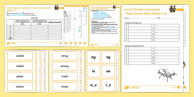 Level 5 Weeks 1-4 Phonics Assessment KS2 - Twinkl