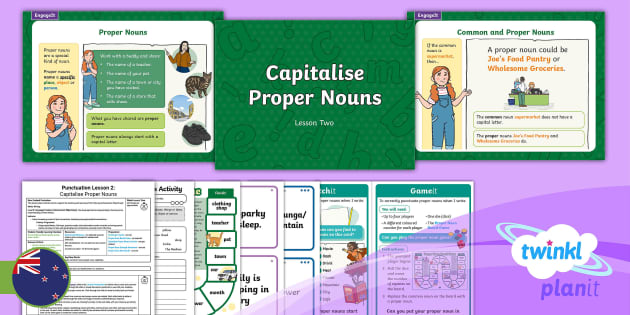 Level 2 Writing Punctuation Lesson Two: Capitalise Proper Nouns