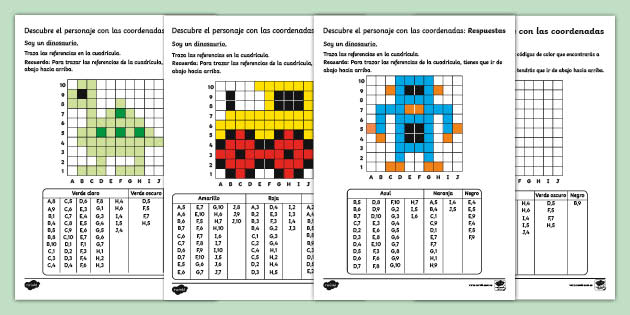 Guía de trabajo cuadrículas y coordenadas - Twinkl Colombia