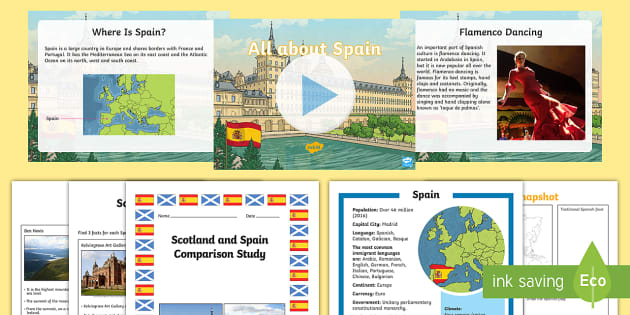 Scotland and Spain Comparison Resource Pack (teacher made)