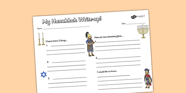 Hanukkah Worksheets for Writing Activities | Twinkl - Twinkl