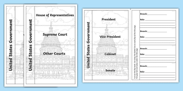 Sixth Grade United States Government Flap Book - Twinkl