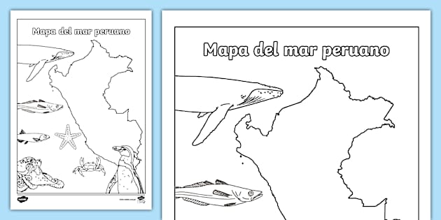 Hoja de colorear: Mapa del mar peruano | Twinkl
