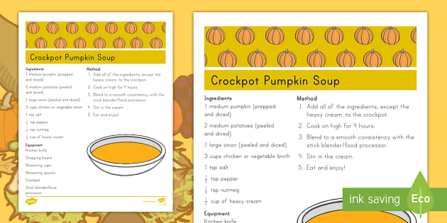 Pumpkin Soup Recipe | Teaching Resource | Twinkl USA