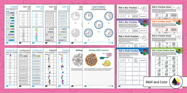 Third Grade Fractions Activity Pack (teacher made) - Twinkl