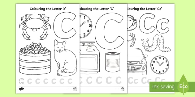 Letter C Colouring Pages