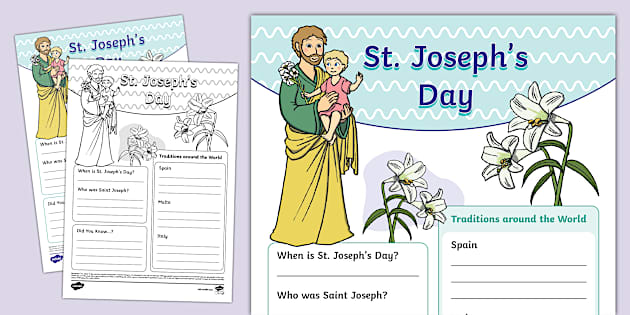 St. Joseph's Day Fact File Template (teacher made) - Twinkl