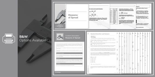 👉 Measures Of Spread Variance And Standard Deviation Resource Pack