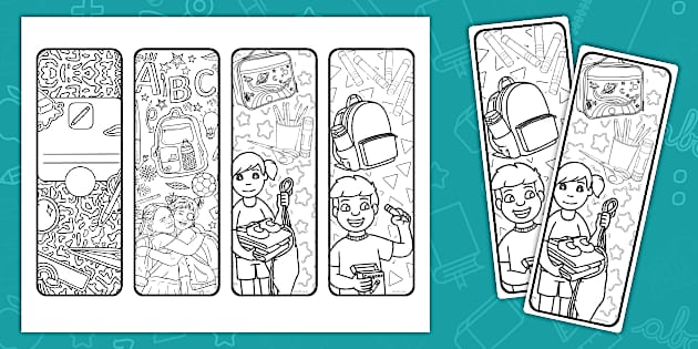 Marque-page à colorier : La rentrée (teacher made)