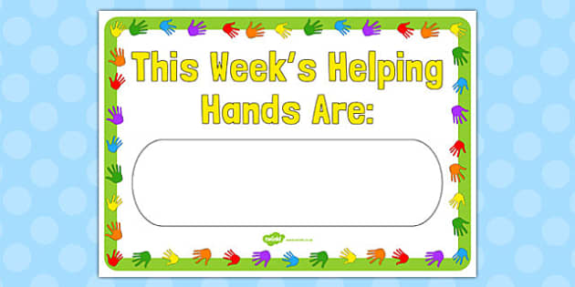 👉 This Week's Helping Hands Are Editable Poster - Twinkl