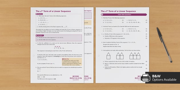 Free 👉 The Nth Term Of A Linear Sequence Twinkl