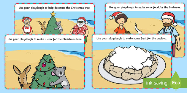 Christmas Themed Playdough Mats (teacher made) - Twinkl