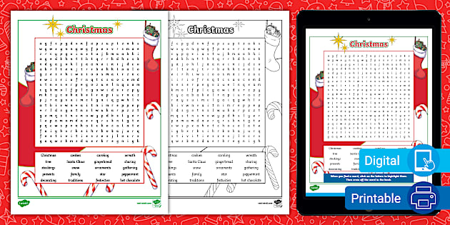 Christmas Word Search for 6th-8th Grade (teacher made)
