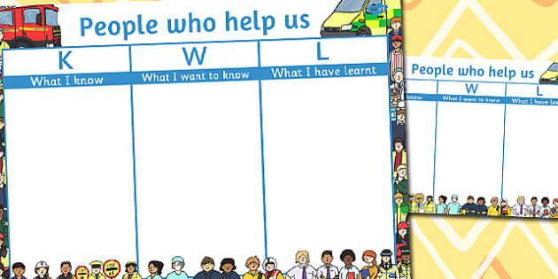 People Who Help Us Topic KWL Grid (teacher made) - Twinkl
