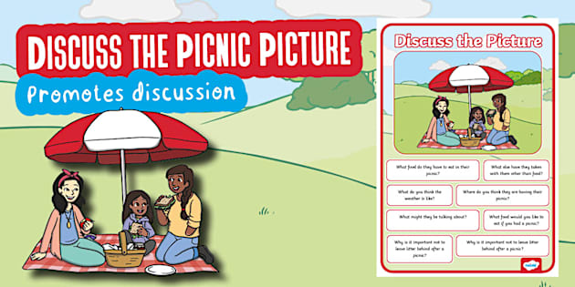 Picnic Scene Discussion Prompt Poster