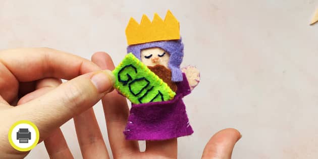 Three Kings Felt Nativity Finger Puppets Pattern - Twinkl