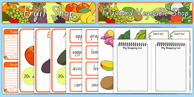 New Zealand Fruit and Vegetable Shop Role Play Pack