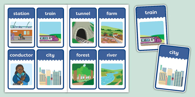 Originals First Words Flashcards: Train Journey - Twinkl