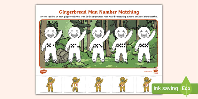 👉 Gingerbread 6-10 Number Matching Activity