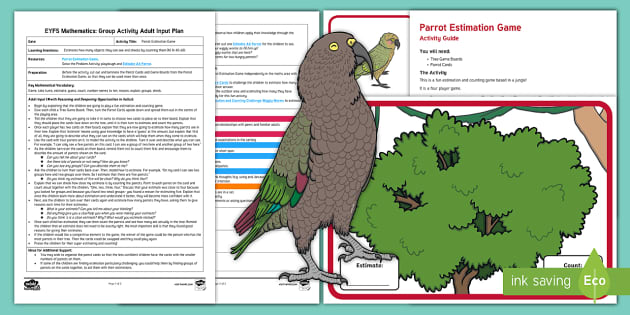 EYFS Maths: Parrot Game - Learning How to Estimate - Twinkl