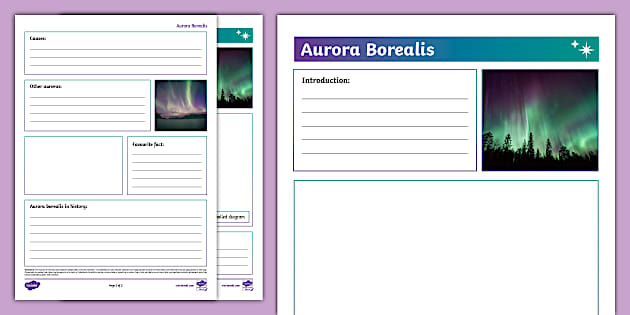 Aurora Borealis Non-Chronological Report Template - Twinkl