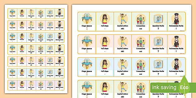 Level 5 Physical Grammar Mnemonic Table Strips - Twinkl