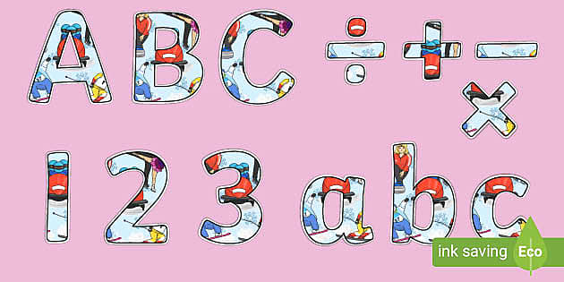 Winter Sporting Event Themed Display Lettering