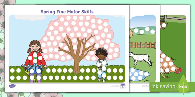 Spring Button Placing Fine Motor Skills Activity