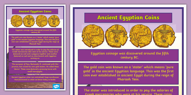 Ancient Egypt Coins Display Poster (teacher made) - Twinkl
