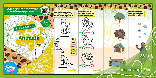 Animals Activity Booklet 3 to 5 years (teacher made)