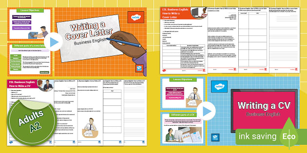 Business English ESL: Writing a CV and Cover Letter - Twinkl