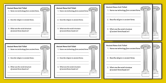 Sixth Grade Ancient Rome Exit Ticket (teacher made) - Twinkl