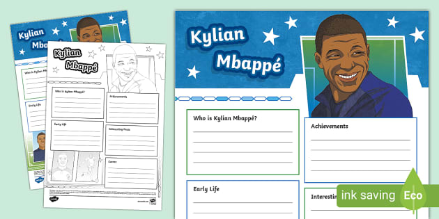 Kylian Mbappé Fact File Template (teacher made) - Twinkl