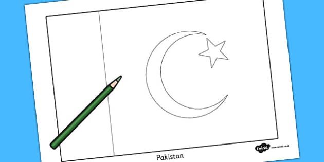 Pakistan Flag Colouring Sheet (teacher made)