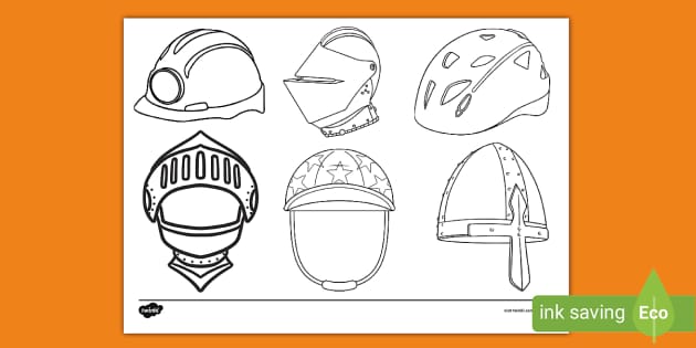 Helmet Doodle Colouring Page (Teacher-Made) - Twinkl