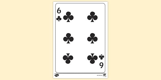 Playing Card 6 Colouring Sheet | Colouring Sheets - Twinkl