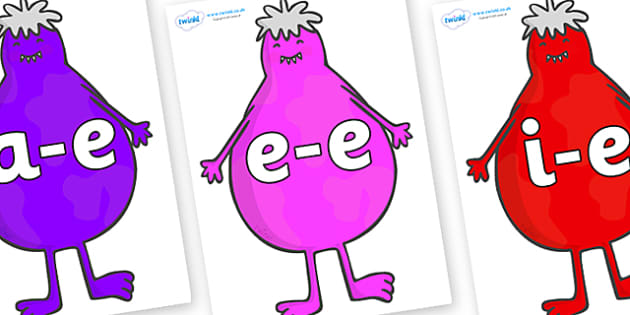 Modifying E Letters on Monsters (teacher made) - Twinkl