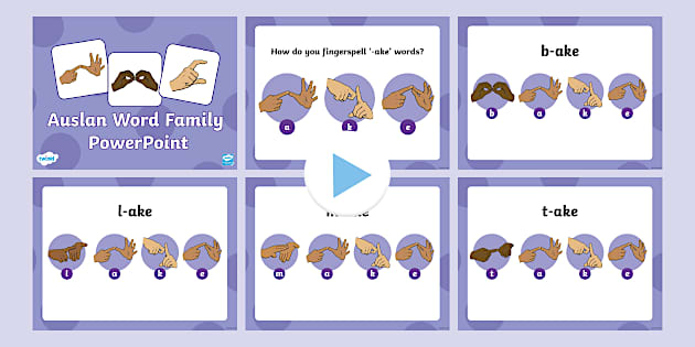 Auslan Word Family PowerPoint (teacher made) - Twinkl