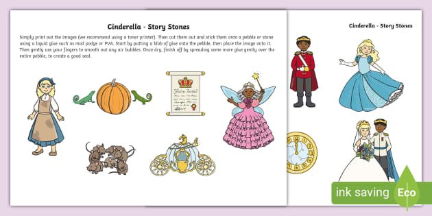 Story Stone Cut Outs to Support Teaching on Cinderella