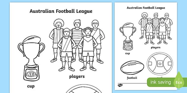 Australian Football League Colouring Sheets (teacher made)