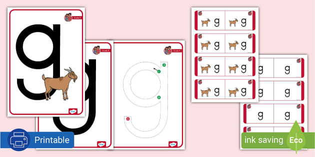 Gr. R Phonics G Poster, Flashcards and Robot Letter - Twinkl