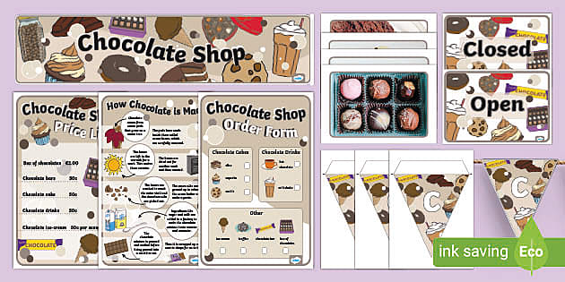 New Chocolate Shop Role Play Pack Teacher Made