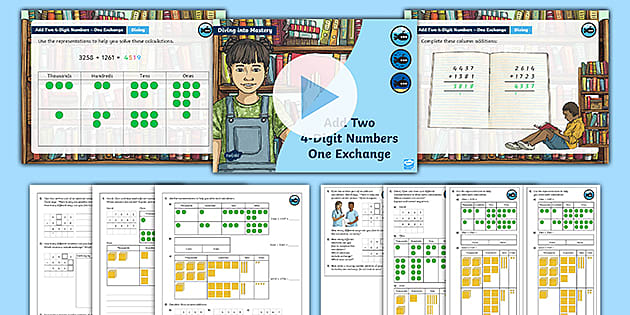 👉 White Rose Compatible Y4 Add Two 4-Digit Numbers 1 Exchange