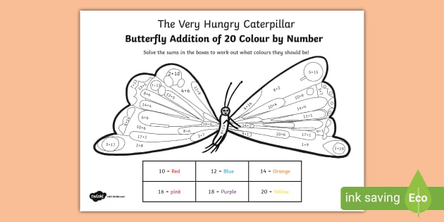 Color by Number Bonds to 20 to Support Teaching on The Very Hungry ...