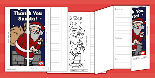* NEW * Thank You Santa Folding Writing Template - Twinkl * NEW * Thank You Santa Folding Writing Template - Twinkl
