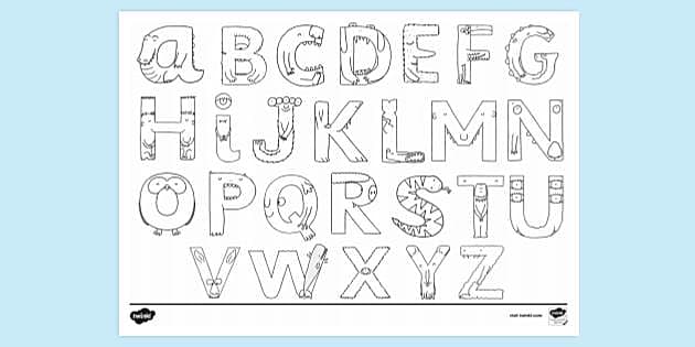Printable Alphabet Page for Early Years - Colouring - Twinkl