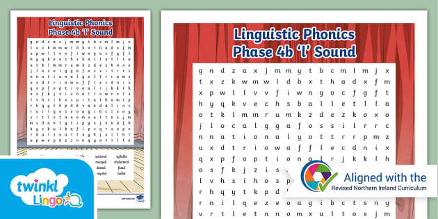 NI Linguistic Phonics Phase 4b ‘l’ Sound Word Search