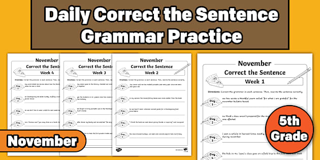 Fifth November Daily Correct the Sentence Grammar Practice