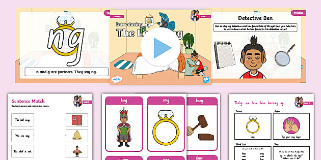 NZ Phonics: Level 3: Week 3: Lesson 4: 'ng' (teacher made)