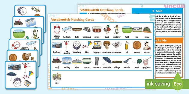 FREE! - Vocab match Nouns for Elementary Level - Twinkl